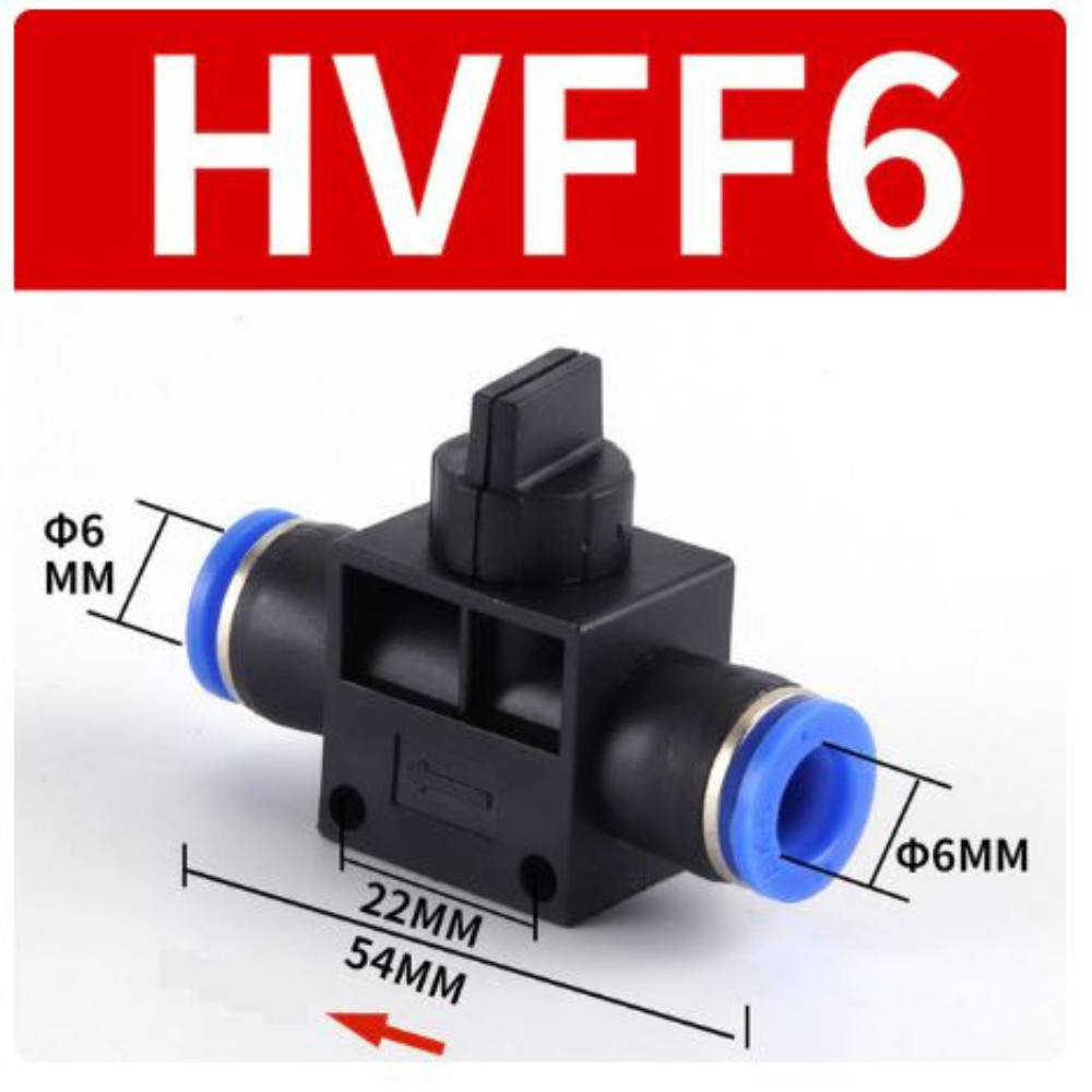 ข้อต่อลม HVFF 4 มม.6 มม.8 มม.10 มม.12 มม.วาล์วปรับลม อุปกรณ์นิวเมติกแบบบิด ปรับการไหลของลม 2 ทาง ...
