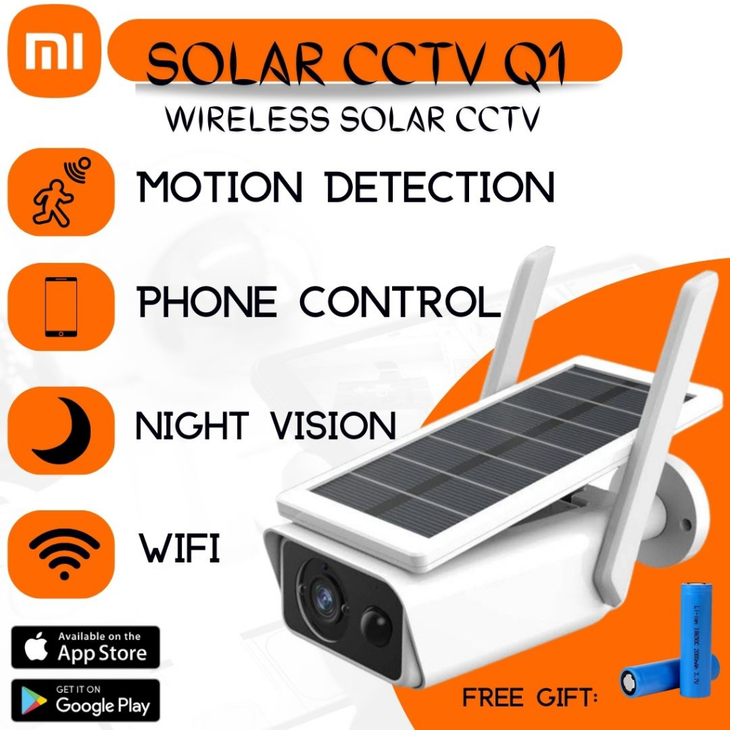 Xiaomi Solar CCTV Q1 กล้องวงจรปิด WIFI Wireless Outdoor IP Camera CCTV - I-CAM+ APP พร้อมส่ง ...
