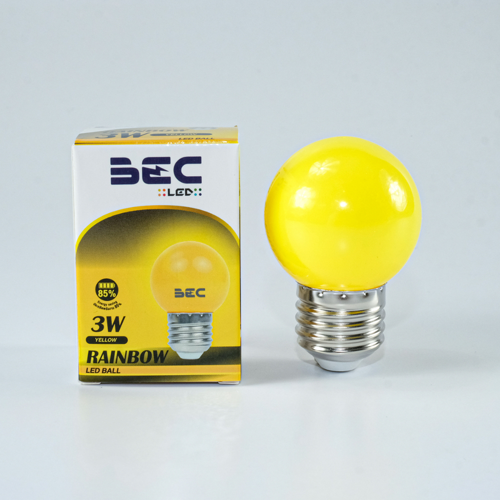BEC หลอดไฟ LED BALL COLOR ขนาด 3W ขั้ว E27 รุ่น RAINBOW (เรนโบว์ ...