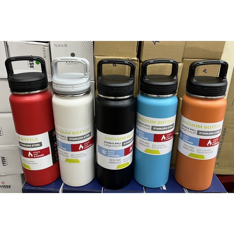กระบอกนำ้เก็บความเย็นและความร้อนขนาด800ml ปากกว้างหูหิ้วบน MTO-02 DOUBLE WALL LARGE MOUTH ...