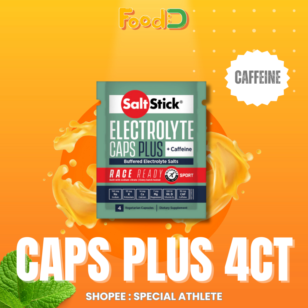 Saltstick Caps Plus-buffered electrolyte salts plus caffeine (4ct) ซอ ...