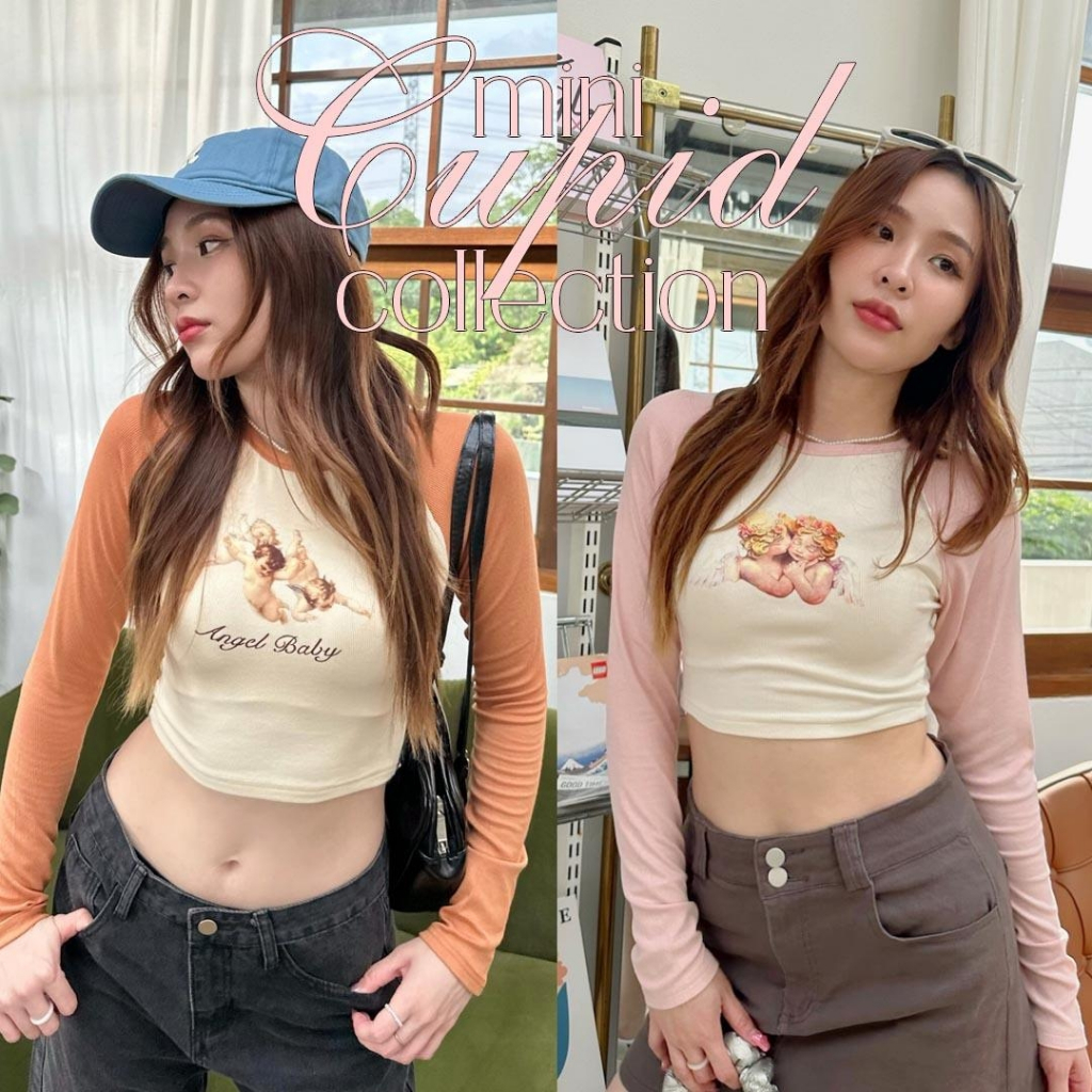 Choosedress A1832 Mini Cupid Collection เสื้อมินิ เสื้อครอป แขนยาว | Shopee Thailand