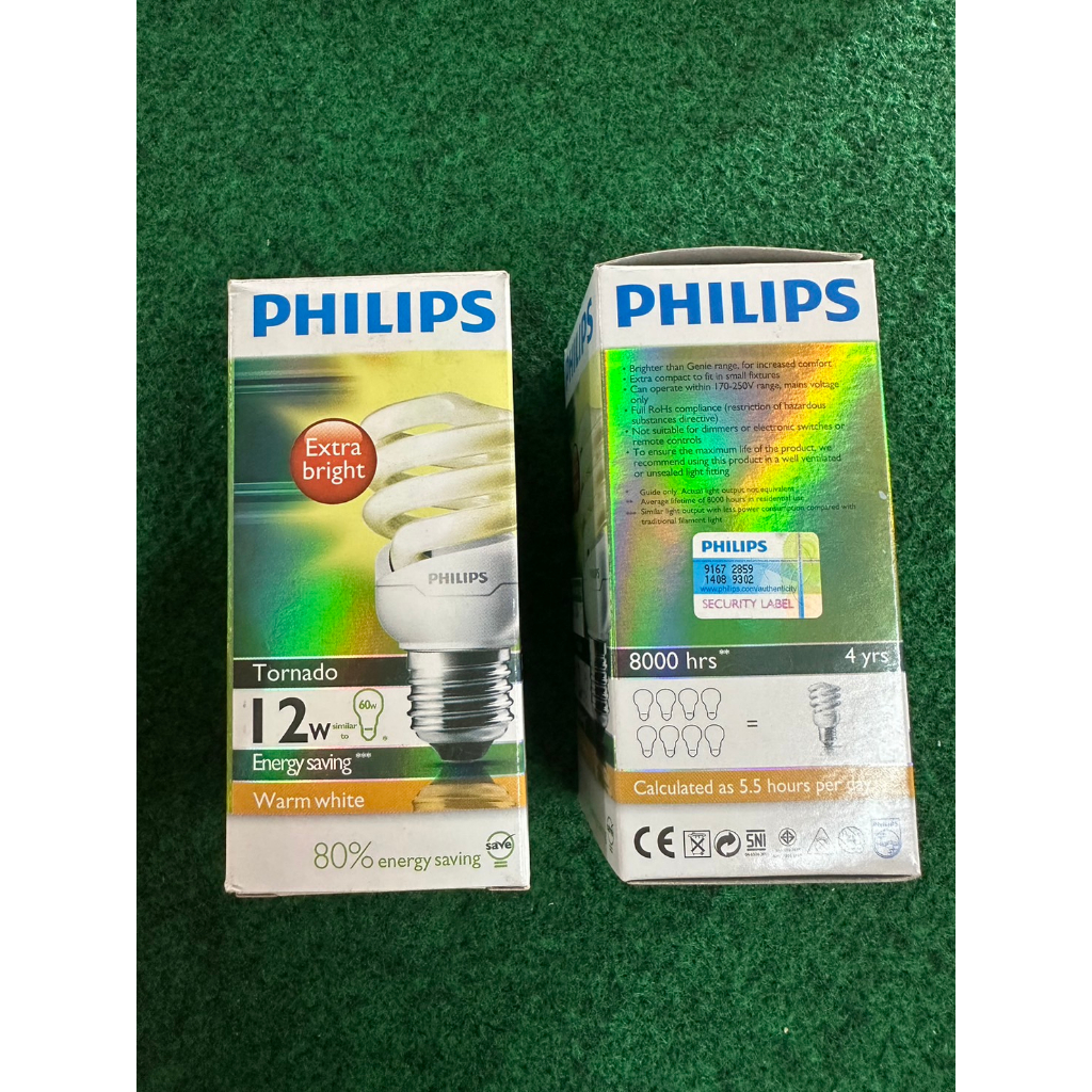 หลอดไฟ Philips E27 Tornado 12W , Essential 8W , จำนวน 1 หลอด | Shopee ...