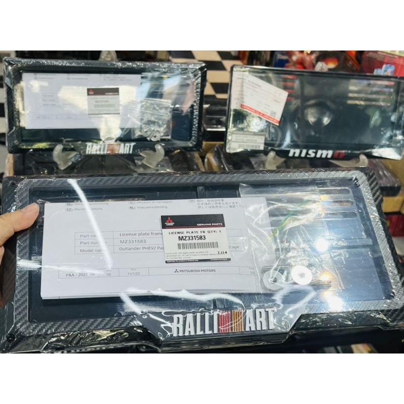 กรอบป้ายทะเบียนแท้ Ralliart แท้ mitsubishi motors กรอบป้าย License ...