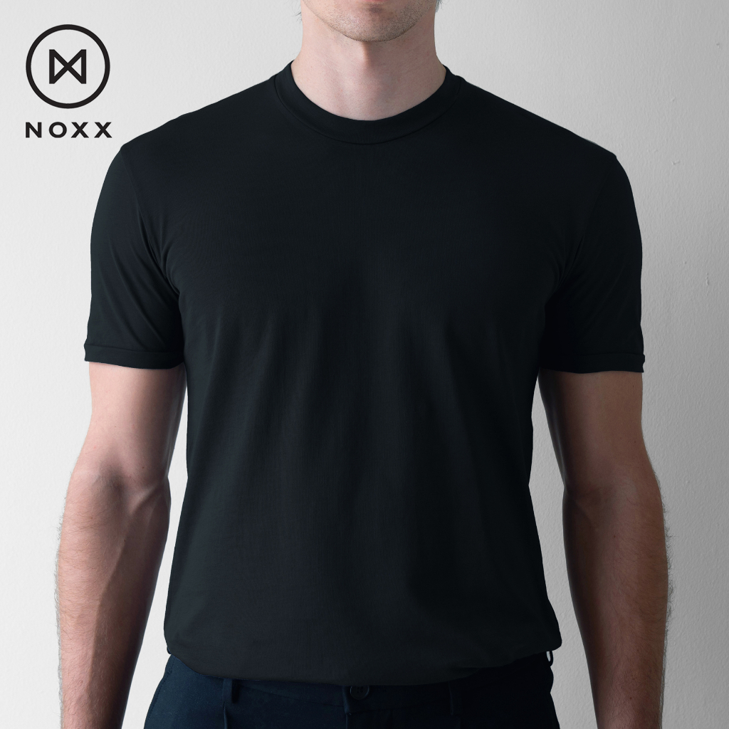 Noxx Extra Soft T-shirt: เสื้อยืด คอกลม ผ้า พรีเมี่ยม พีม่าคอตต้อน สีดำ ...