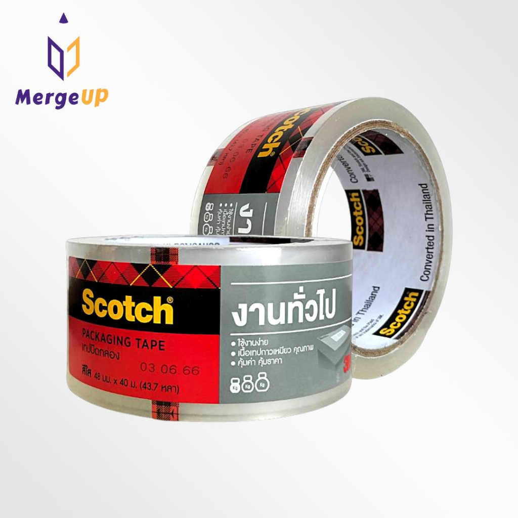 เทป OPP 3M Scotch 48 มม. 80 เมตร สีน้ำตาล / สีใส Tape เทปใส เทปขุ่น #3605 #3609 | Shopee Thailand