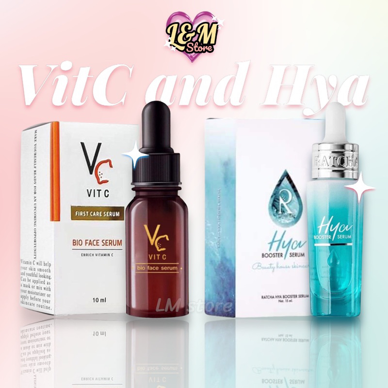 Ratcha Vit C Bio Face 10ml. & Hya Serum 15ml. รัชชาเซรั่ม วิตซี 10มล. และ ไฮยาเซรั่ม รัชชา 15มล. ...