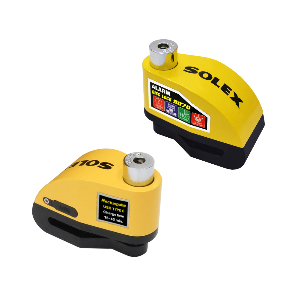 SOLEX กุญแจล็อคดิสมอเตอร์ไซค์ No.9070C รุ่นชาร์จแบตเตอร์รี่และมีเสียง ...