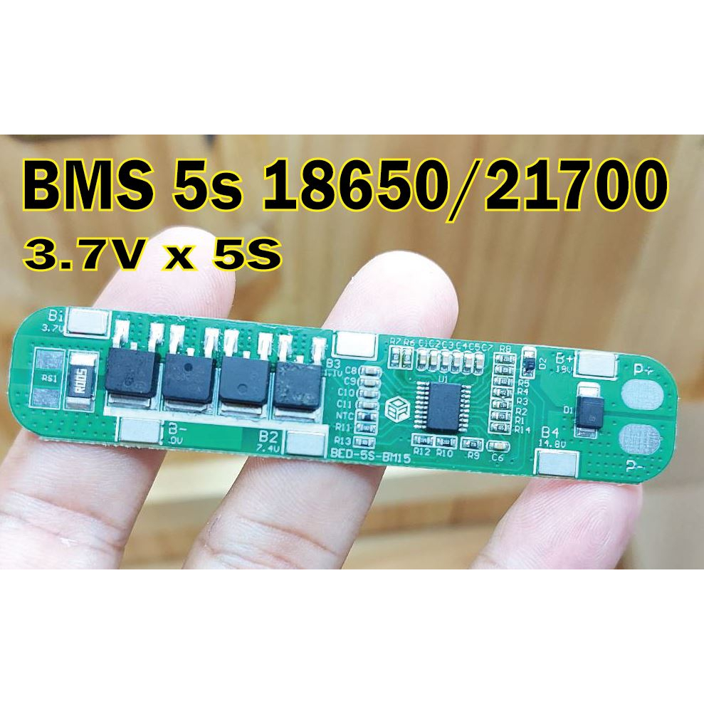 bms5s20aสำหรับแบตลิเที่ยมไอออน18650/21700bms5s3.7v×5s18.5v | Shopee ...
