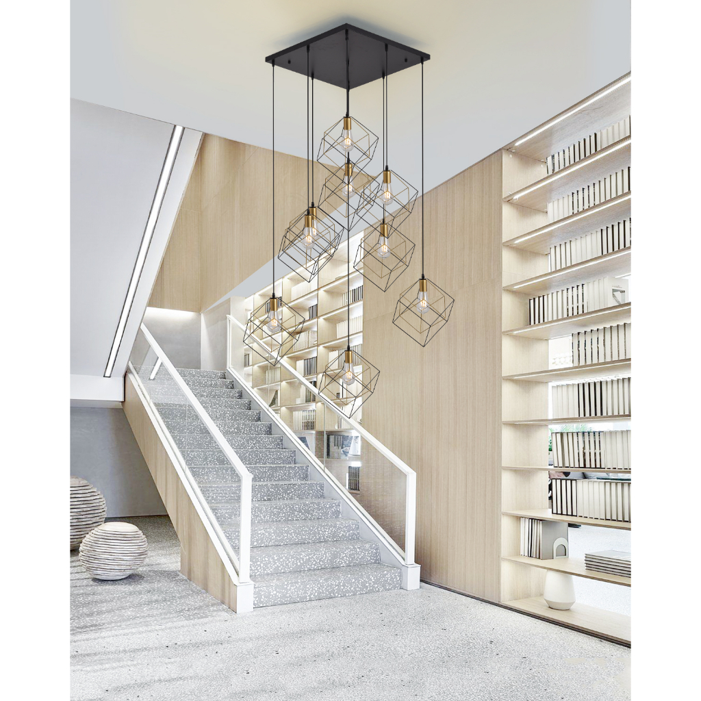 neolight-โคมไฟโถงต่างระดับ ทรงลูกบาศ์ก รุ่น-8001-9 | Shopee Thailand