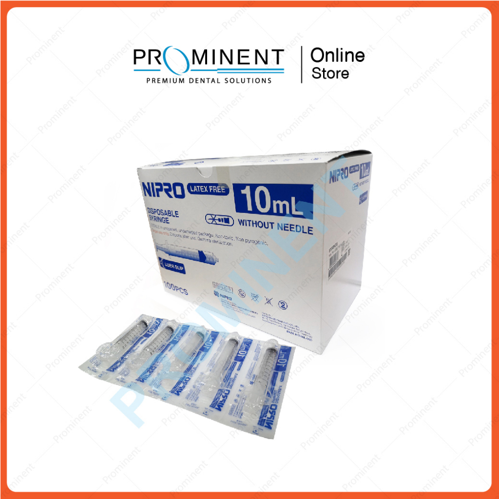 (07-06-32) NIPRO DISPOSABLE SYRINGE 10 ml 1 box/100 pcs ป้อนยา ล้างจมูก ให้อาหาร กระบอกฉีดยา ไม่ ...