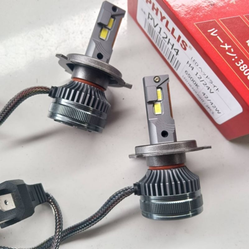 หลอดไฟหน้า LED H4 6500k 42w. DC12V./24V. ระบบความร้อนได้ดี | Shopee ...
