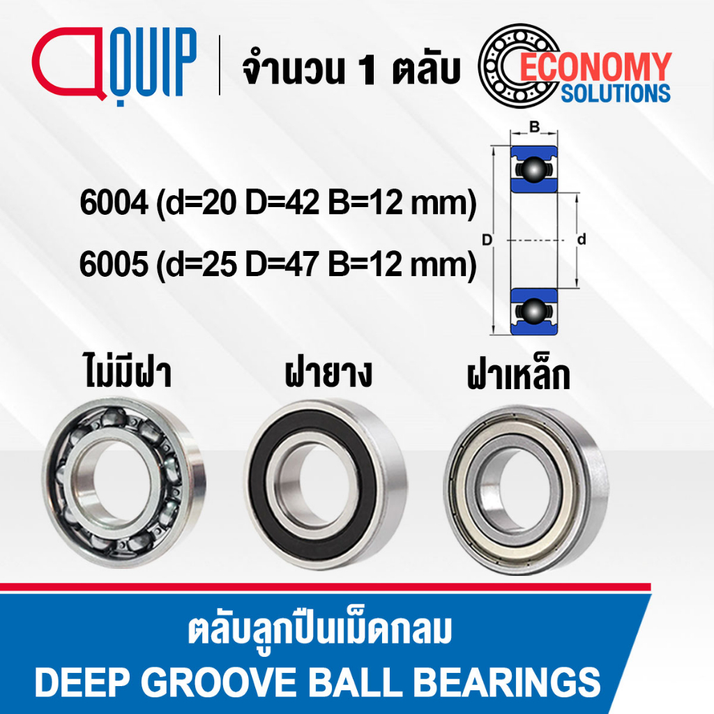 ตลับลูกปืน เม็ดกลม 6004 6004ZZ 6004-2RS 6005 6005ZZ 6005-2RS Ball ...