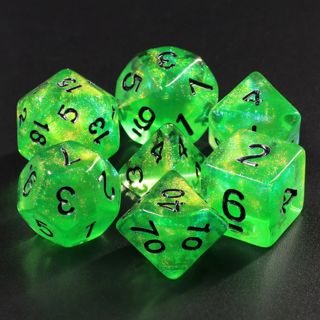 Emerald Enchantment Dice Set of 7 | ลูกเต๋า Dice For DnD D&D MTG RPG ...