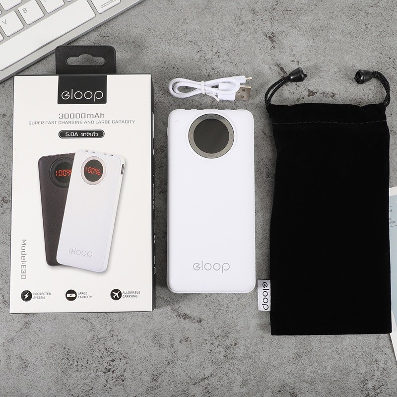 Power Bank 30000mAh พาวเวอร์แบงค์ eloop e30 แบตเตอรี่ สำรองชาร์จเร็ว ...