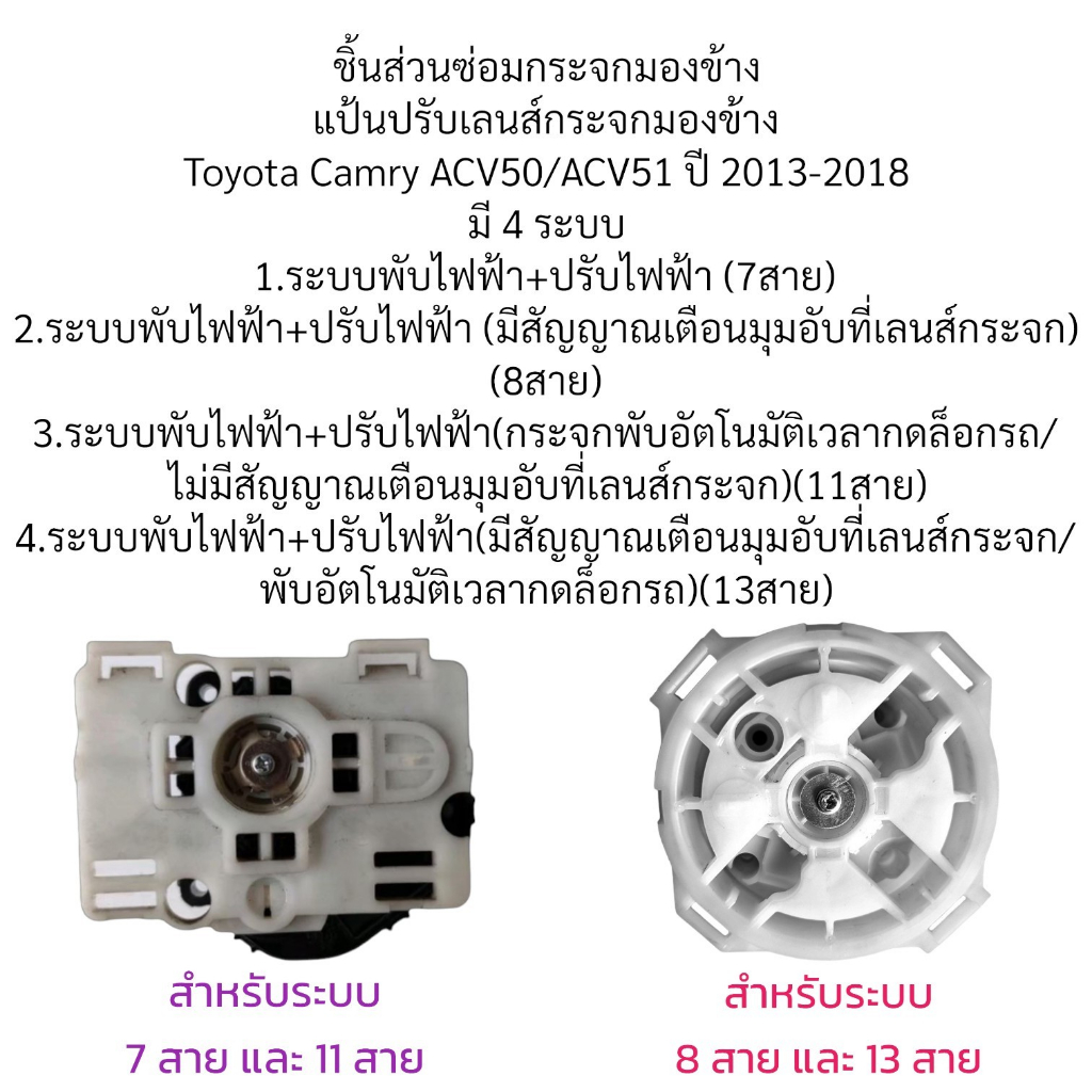 แป้นปรับเลนส์กระจกมองข้าง Toyota Camry ACV50/ACV51 ปี 2013-2018 ...