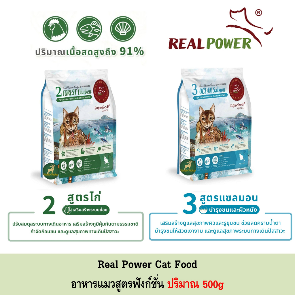Real Power Holistic Cat food อาหารแมว เกรดโฮลิสติก ปริมาณ 500g | Shopee ...