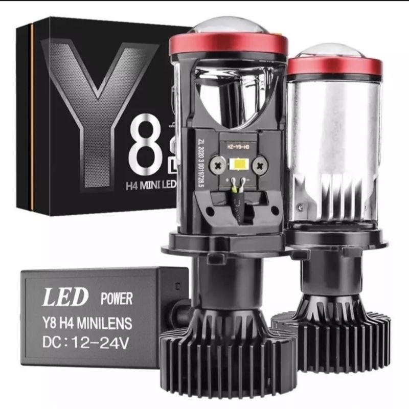 หลอดไฟรถยนต์ LED Y8 ตัวใหม่ ปี2022คัทออฟ พวงมาลัยขวา (RHD) ขั้ว H4 1 คู่ | Shopee Thailand
