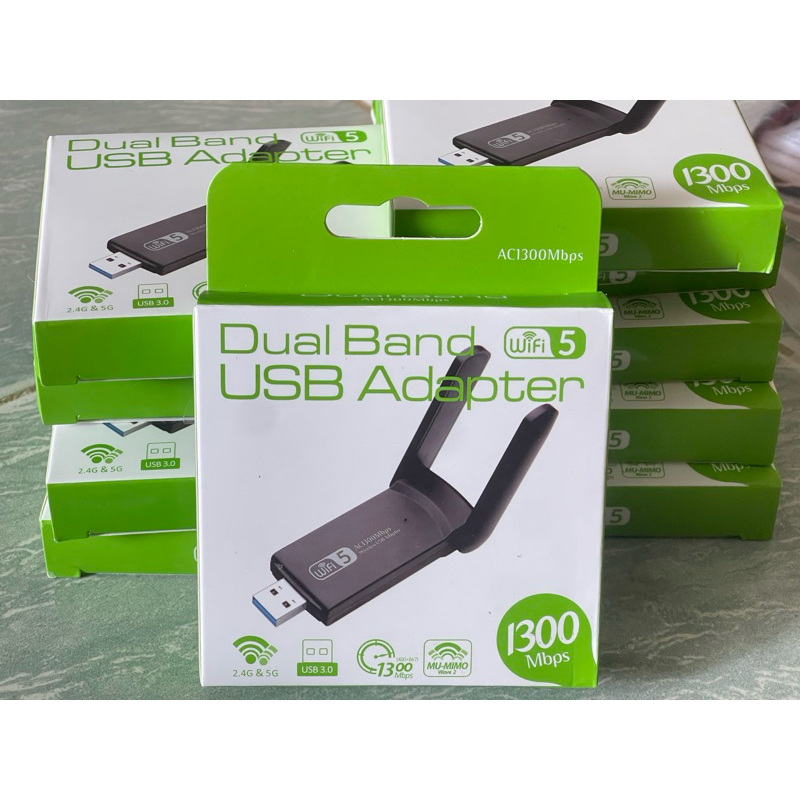 USB3.0 Wifi Wifi 1300Mbps 1900Mbps Dual Band 2.4Ghz + 5.8Ghz Wi-Fi Dongle 802.11AC การ์ด ...