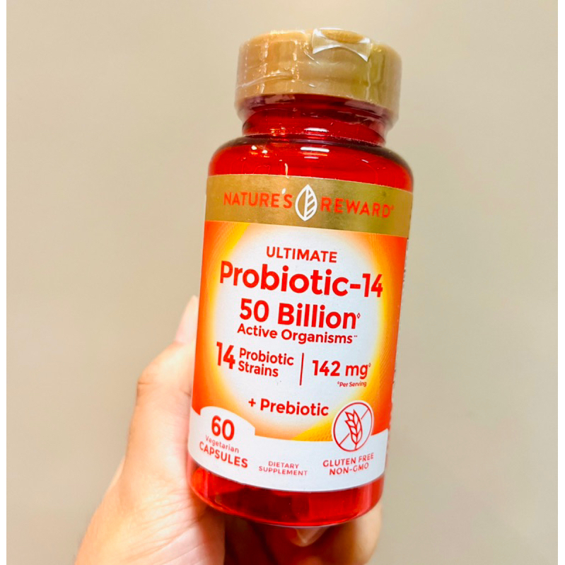 Nature’s Reward Probiotic 14 Strains 50 Billion + Prebiotic (60แคปซูล ...