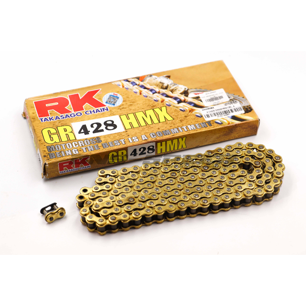 โซ่ RK GR428HMX Chain 136L - Gold ข้อต่อแบบกิ๊ป | Shopee Thailand