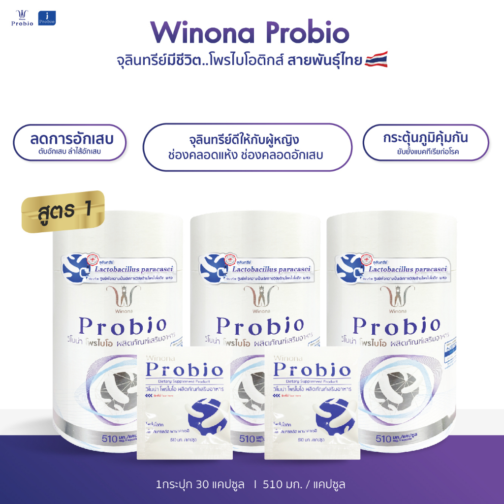[ส่วนลด20%] Winona Probio x3 โพรไบโอติกส์ สายพันธุ์ไทย เจ้าแรก!! ช่วย ...