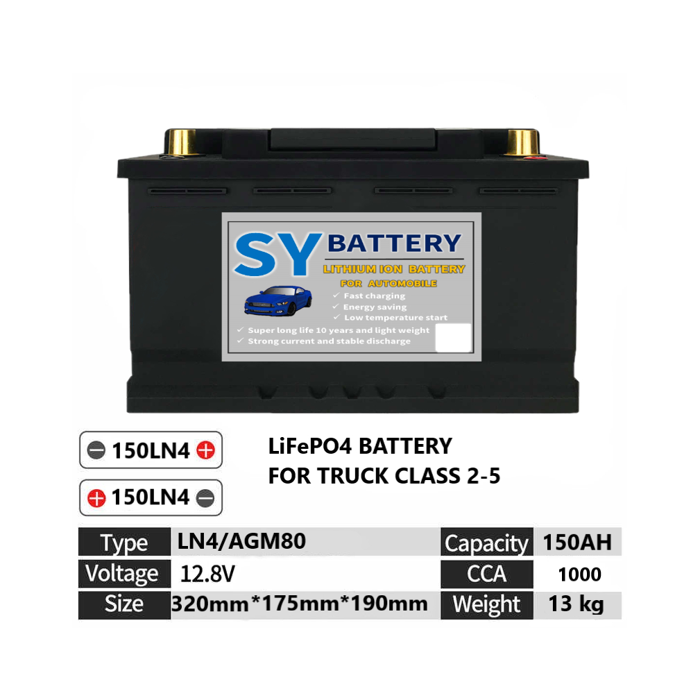 SY Battery แบตเตอรี่สำหรับรถยนต์ แบบลิเธียมฟอสเฟต LiFePO4 12V 30-100 Ah ...