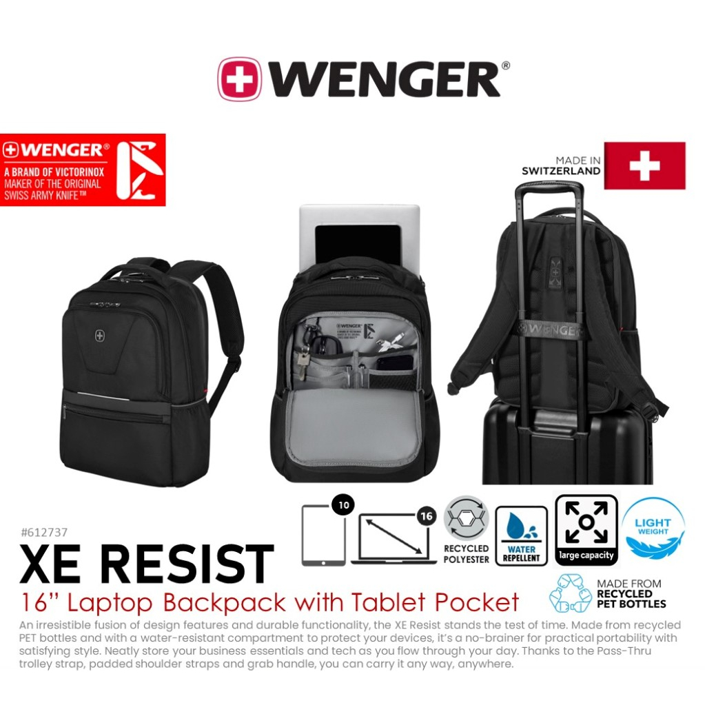 Wenger XE Resist 16” Laptop Backpack with Tablet Pocket (612737 ...