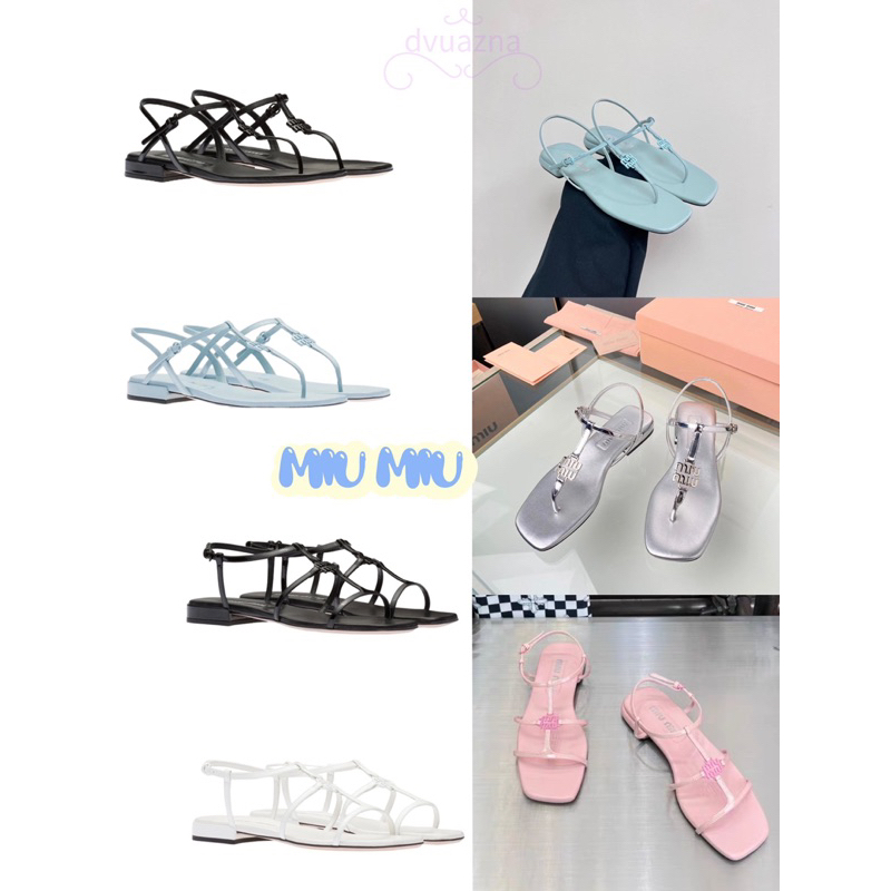 แบรนด์ใหม่ 100% ของแท้ MIUMIU รองเท้าส้นแบนรองเท้าแฟชั่นสุภาพสตรี ...