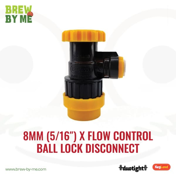 Duotight 8mm (5/16″) x Flow Control Ball Lock Disconnect (Black-Yellow ...