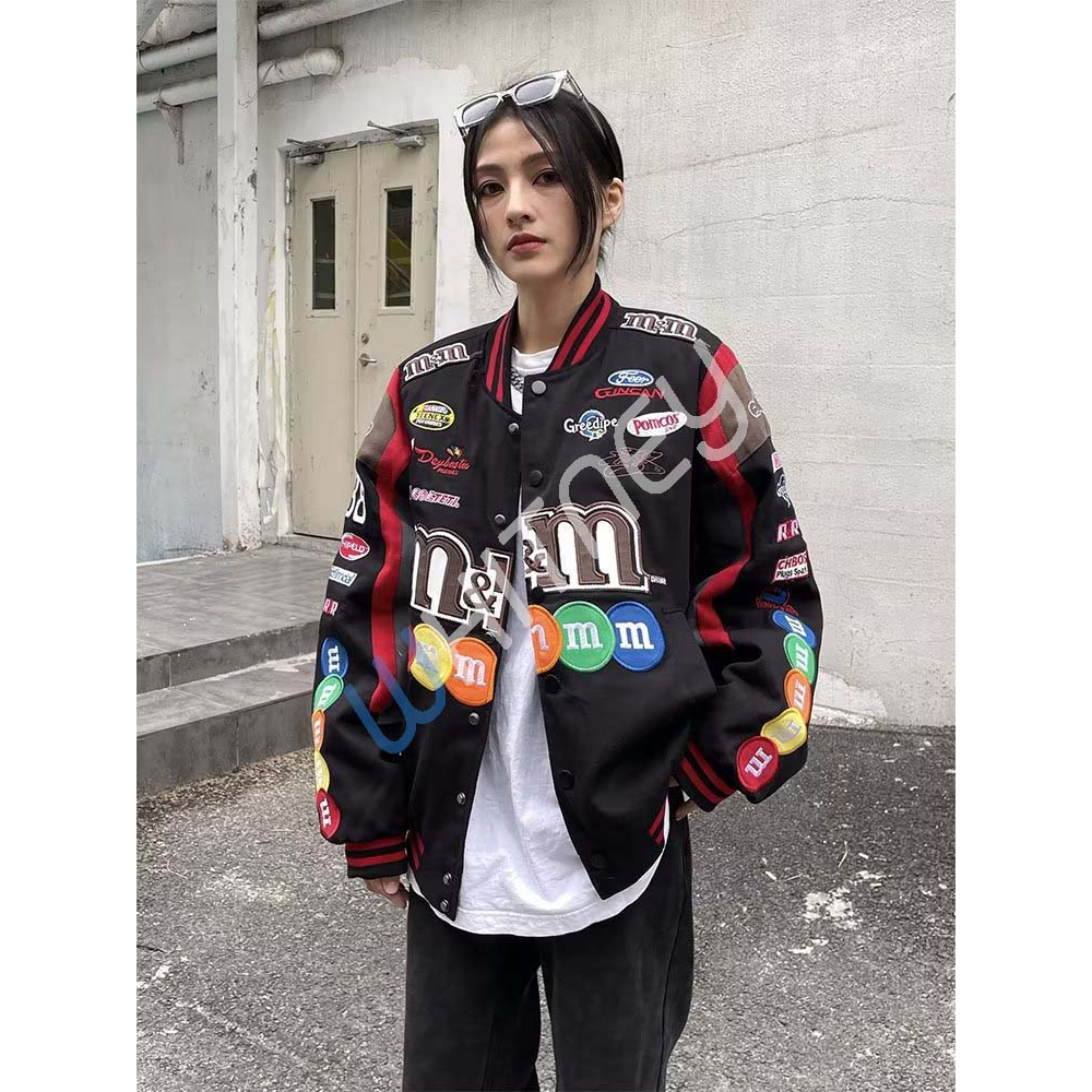 เสื้อเบสบอล M&M แจ็คเก็ตเบสบอล M and M สไตล์เกาหลี สายสตรีท (W014,W021) | Shopee Thailand