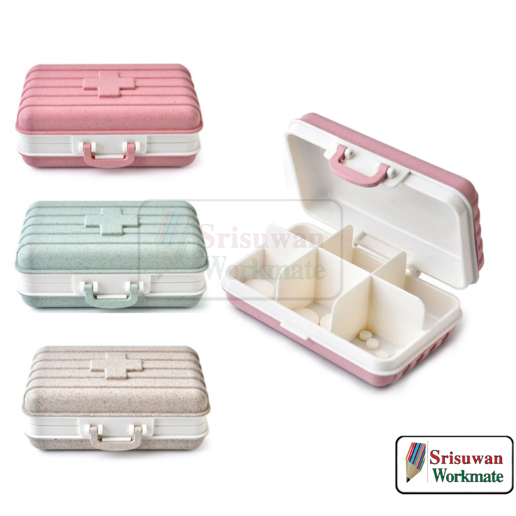 Wheat Storage Box RB260 คละสี กล่องเก็บยา เก็บอาหารเสริม 6 ช่อง กล่อง ...
