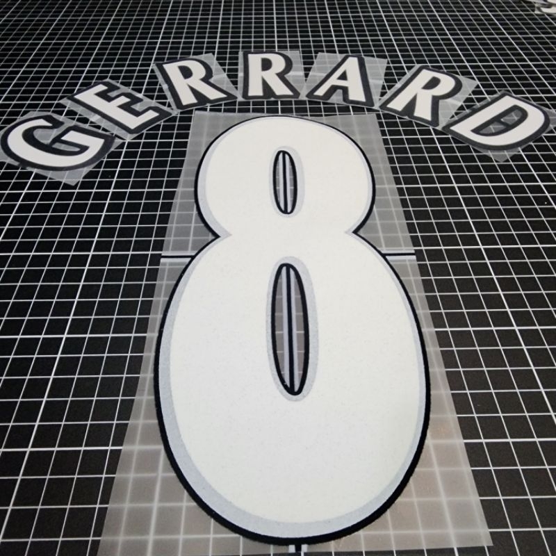 เบอร์ กำมะหยี่ GERRARD #8 UCL Champion League White Name set Full ...