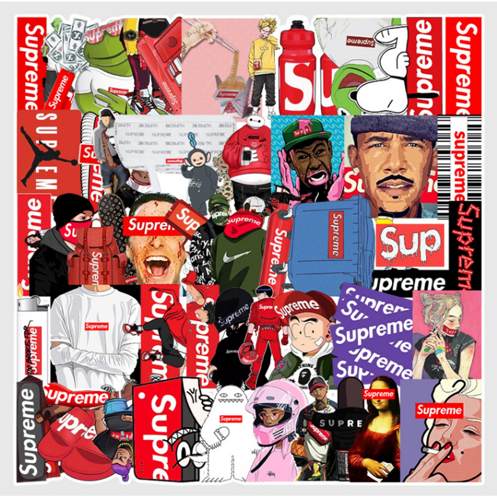 💥พร้อมส่ง💥Sup Supreme sticker สติกเกอร์กันน้ำรูปแบบที่แตกต่างกัน 50ชิ้น ...