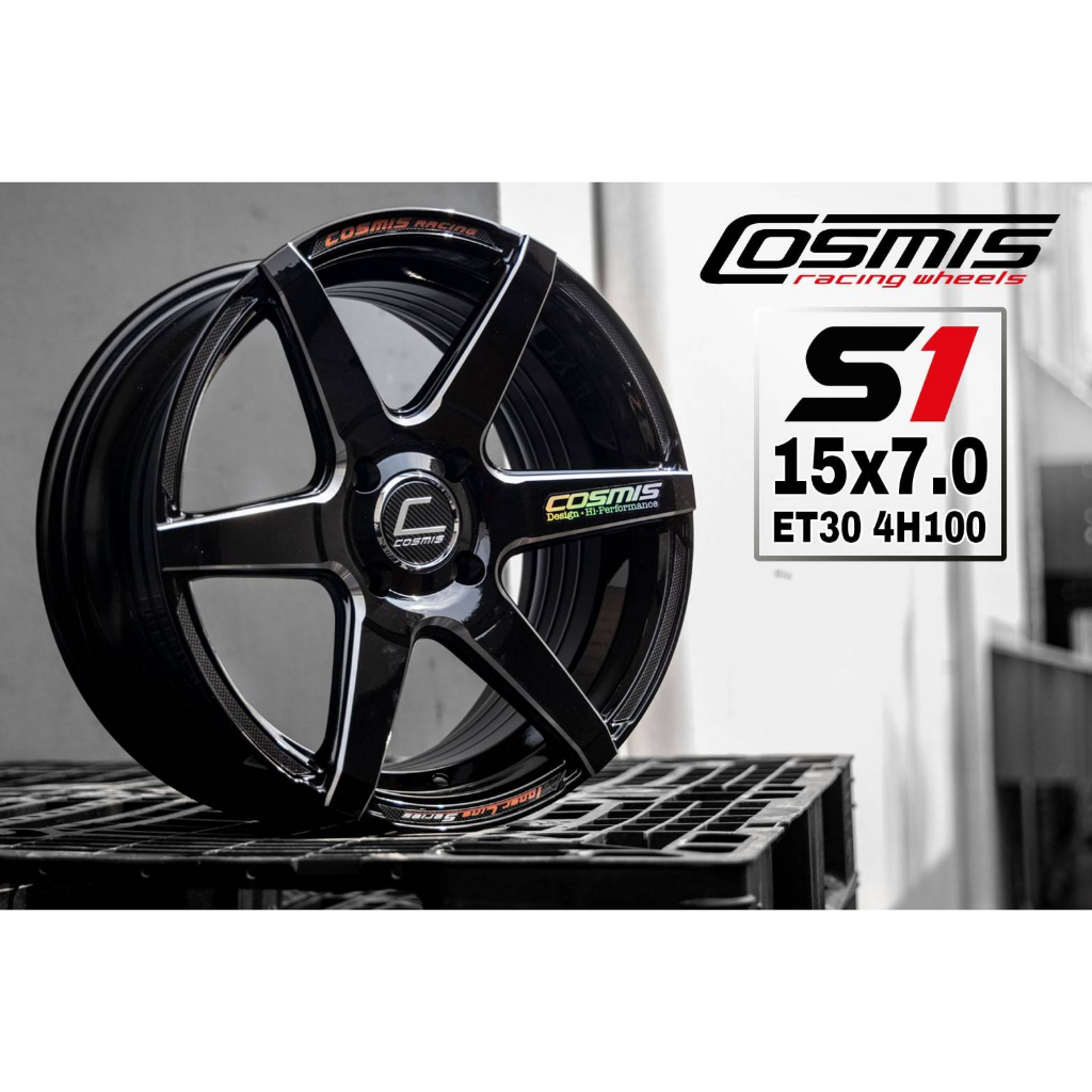 ส่งฟรี 💥ซื้อ3แถม1💥ล้อแม็กซ์ ยี่ห้อ COSMIS รุ่น S-1 ขอบ15-4/100ดำขลิบเงิน ราคาต่อ1วง) | Shopee ...