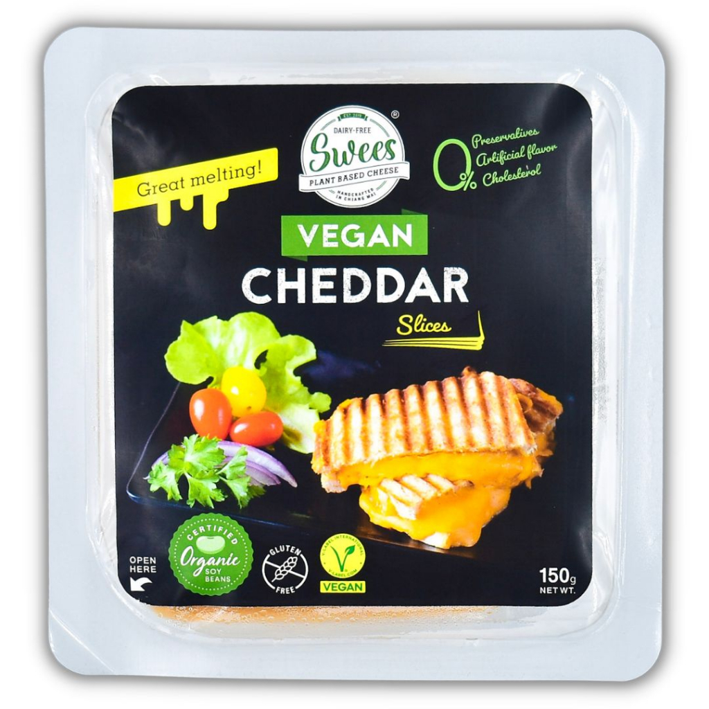 Cheese Slices ชีสวีแกน (Plant Based ) Made from certified organic soy ...