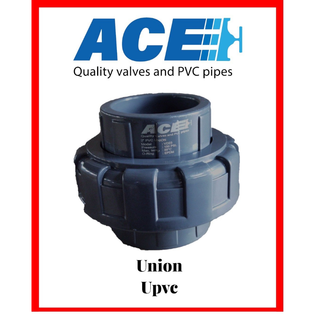 ACE PVC Socket Union ข้อต่อยูเนี่ยน สวมท่อสีฟ้าทากาว 2"-4" ช่วยให้การติดตั้งปั๊ม และอุปกรณ์ต่างๆ ...