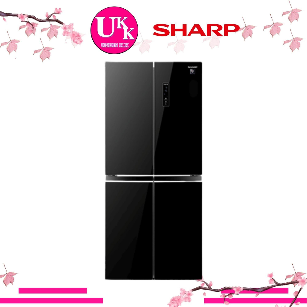 Sharp ตู้เย็น 4 ประตู รุ่น SJ-FX42GP-BK 14.8 Q Dual Inverter System ...