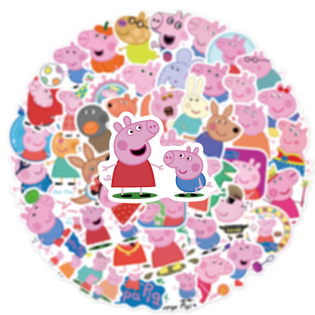 พร้อมส่งในไทย!!Peppa Pig Cute anime เปปป้าพิก คานาเฮ sticker สติกเกอร์ ...