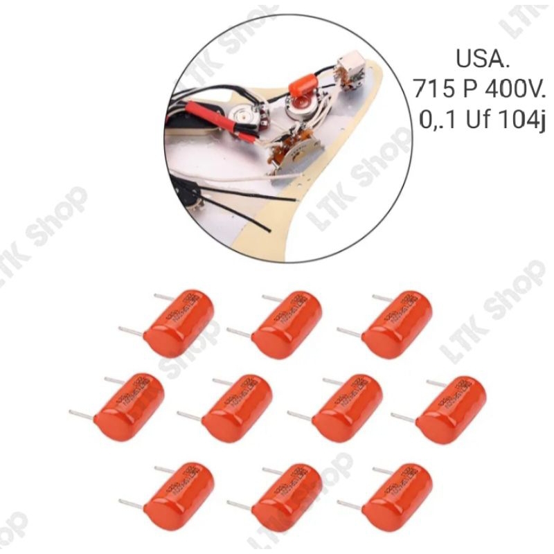 คาปาซิเตอร์ Orange Drop UAS. SBE Sprague CDE sibi 715P 400V. 0.1uf 104j ...