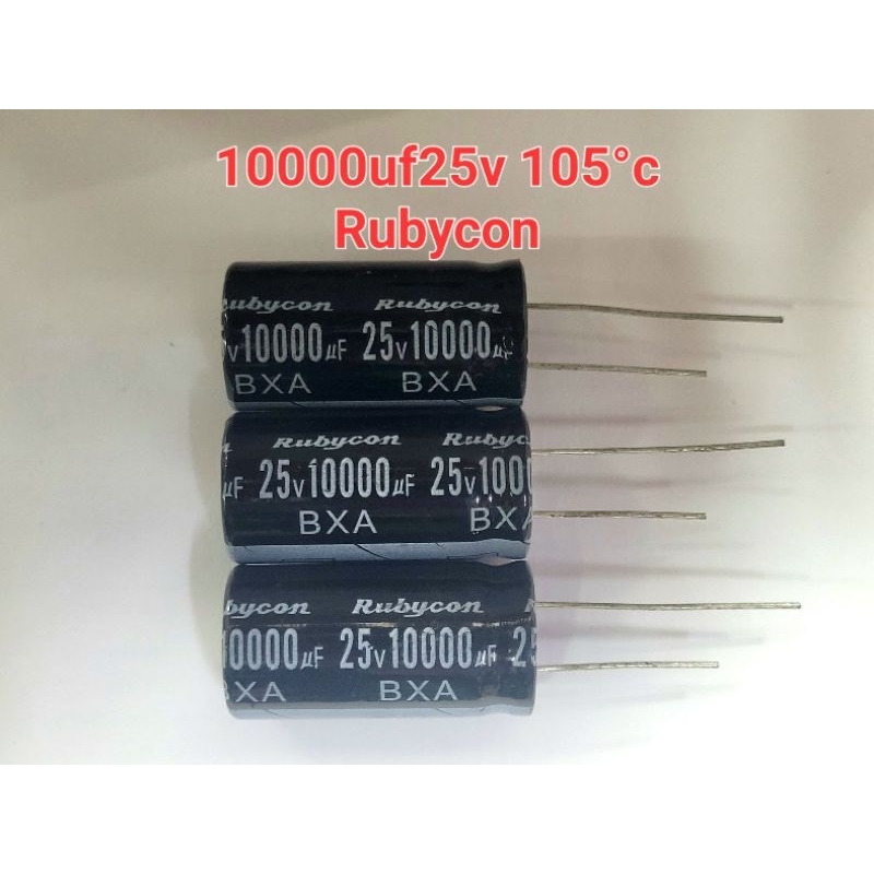 [1ชิ้น]Capacitor 10000uf 25v 105°c ยี่ห้อ Rubycon ขนาด กว้าง28มิล สูง35มิล | Shopee Thailand