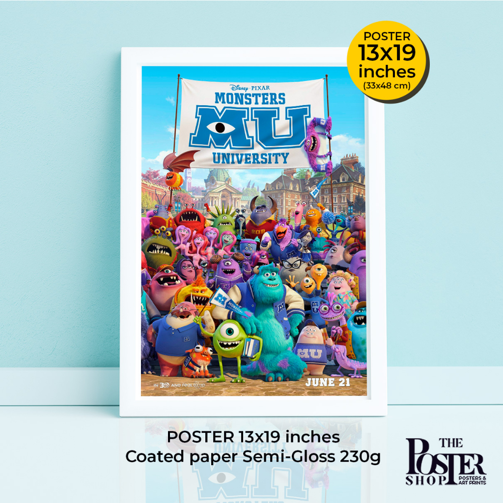 Monsters, Inc / Monsters University Poster ภาพขนาด 13x19 นิ้ว | Shopee ...