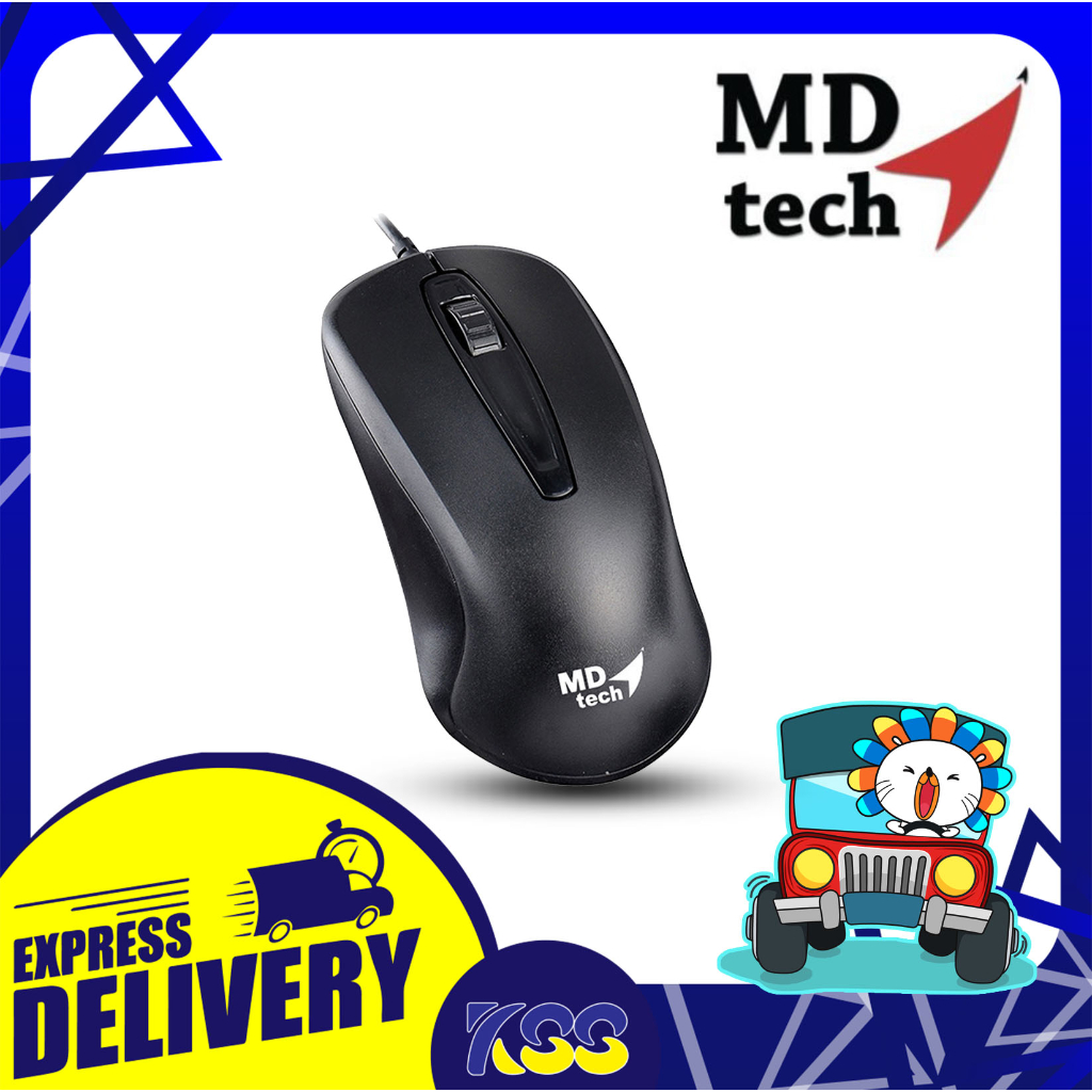 เมาส์สายมาตรฐาน MD-TECH USB OPTICAL MOUSE 1200 DPI BLACK รุ่น MD-67 สี ...