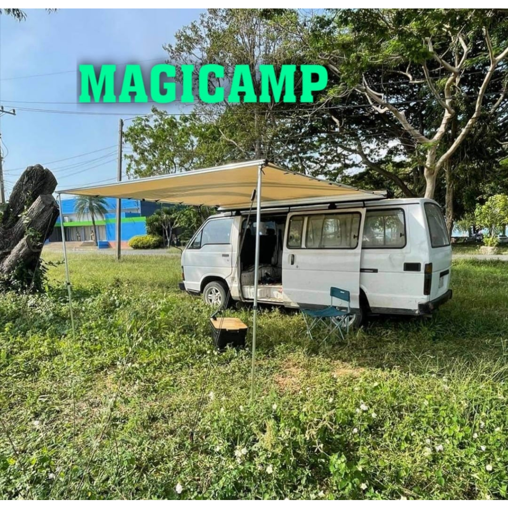 เต็นท์กันสาดติดข้างรถ size 2x3 2X2.5 3X3 car awning UPSIDE: CHAKI ...