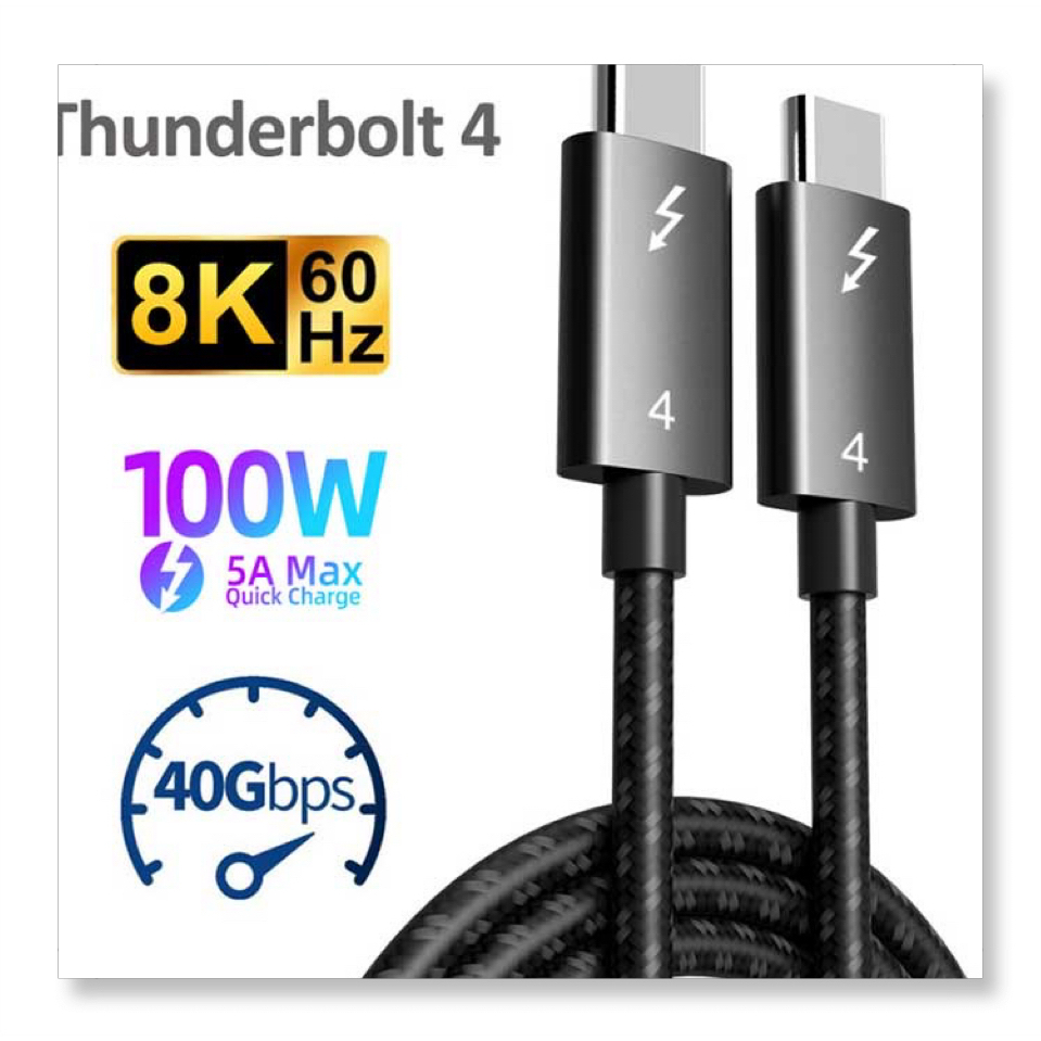 【พร้องส่ง】Coaxial 40Gbps Thunderbolt 4 สายเคเบิล USB4 Type C PD100W 5A 20V 8K USB-C ถ่ายโอน ...