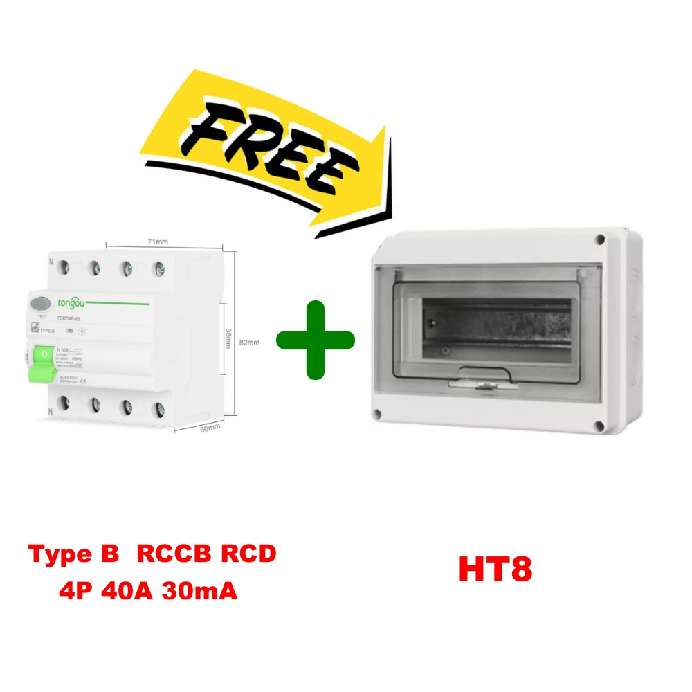 RCD RCCB Type B เบรคเกอร์กันดูดกันรั่ว สำหรับติดตั้งงานชาร์จรถไฟฟ้า EV ...