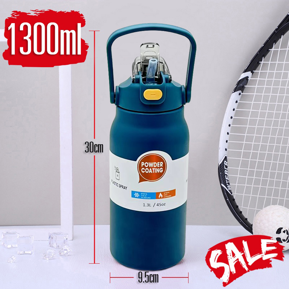 กระบอกน้ำเก็บอุณหภูมิร้อน-เย็น 1300ml 1700ml สแตนเลส316 กระติกน้ำสแตนเลสเกรด316 เก็บเย็นยาวนาน ...