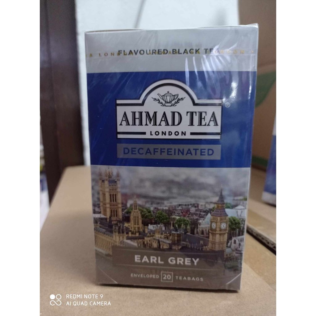 ชาดำ Ahmad Tea London Decaffeinated รส Earl Grey ขนาด 20 ซอง Black Tea ...