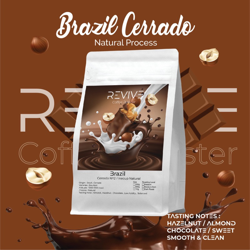 Revive Coffee Roaster เมล็ดกาแฟคั่ว 🇧🇷 Brazil Cerrado Natural | Shopee ...