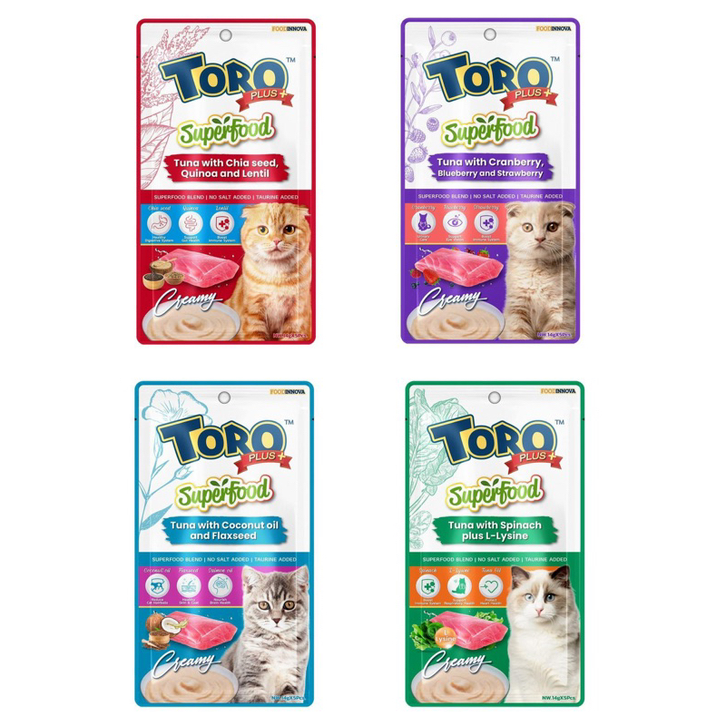 ขนมแมวเลีย Toro Toro Plus Super Food โทโร โทโร่ ขนาด 14g (1 ชิ้น ...